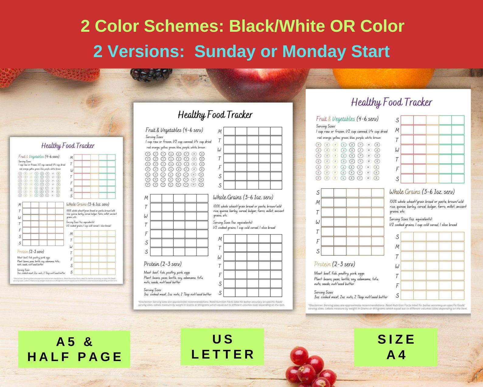 Printable Healthy Eating Tracker, Healthy Food Tracker, Food Diary ...