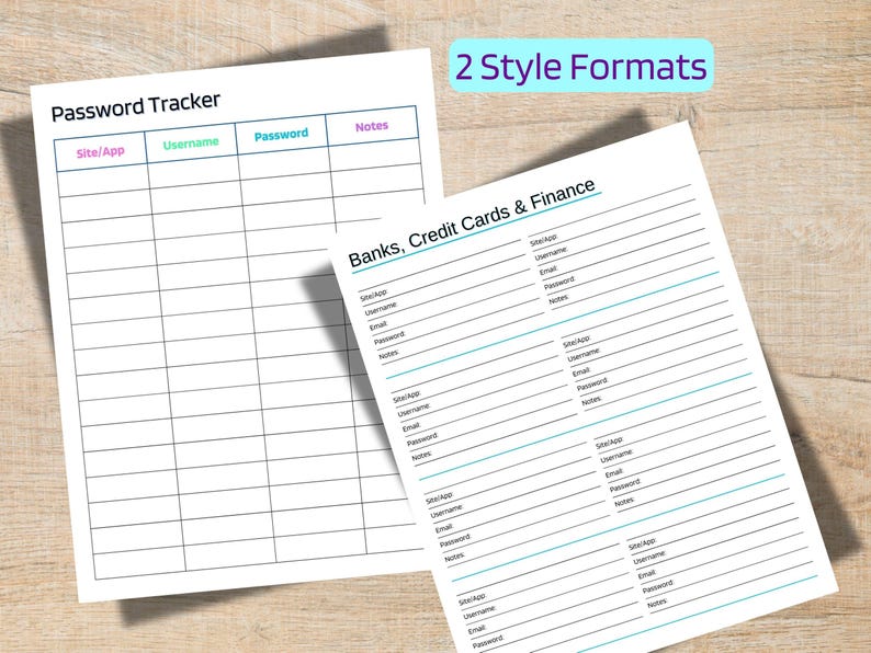 Printable Password Tracker Bundle, Editable Password Tracker Template ...