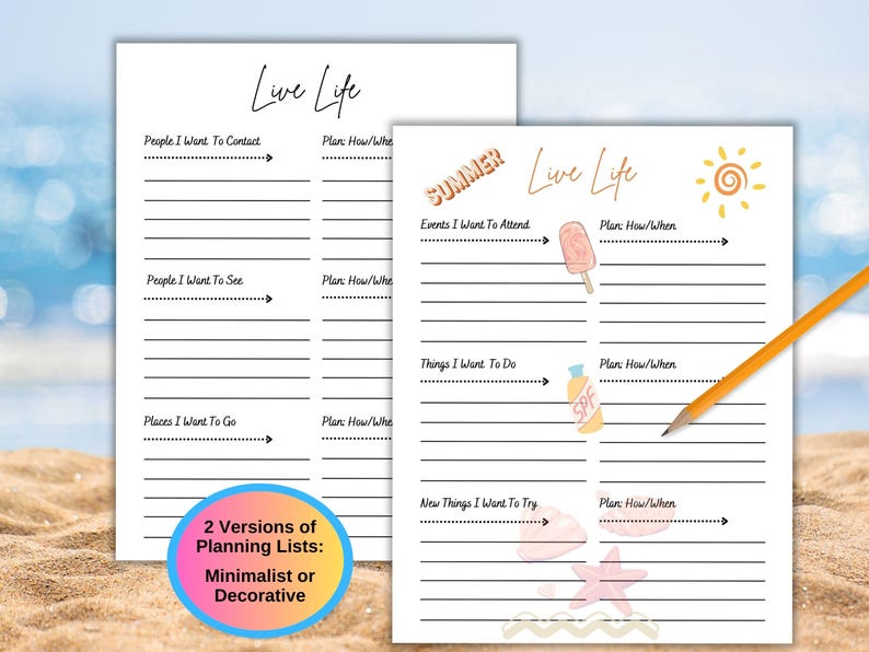 Editable Summer Planner Printable, Summer To-do List Printable ...