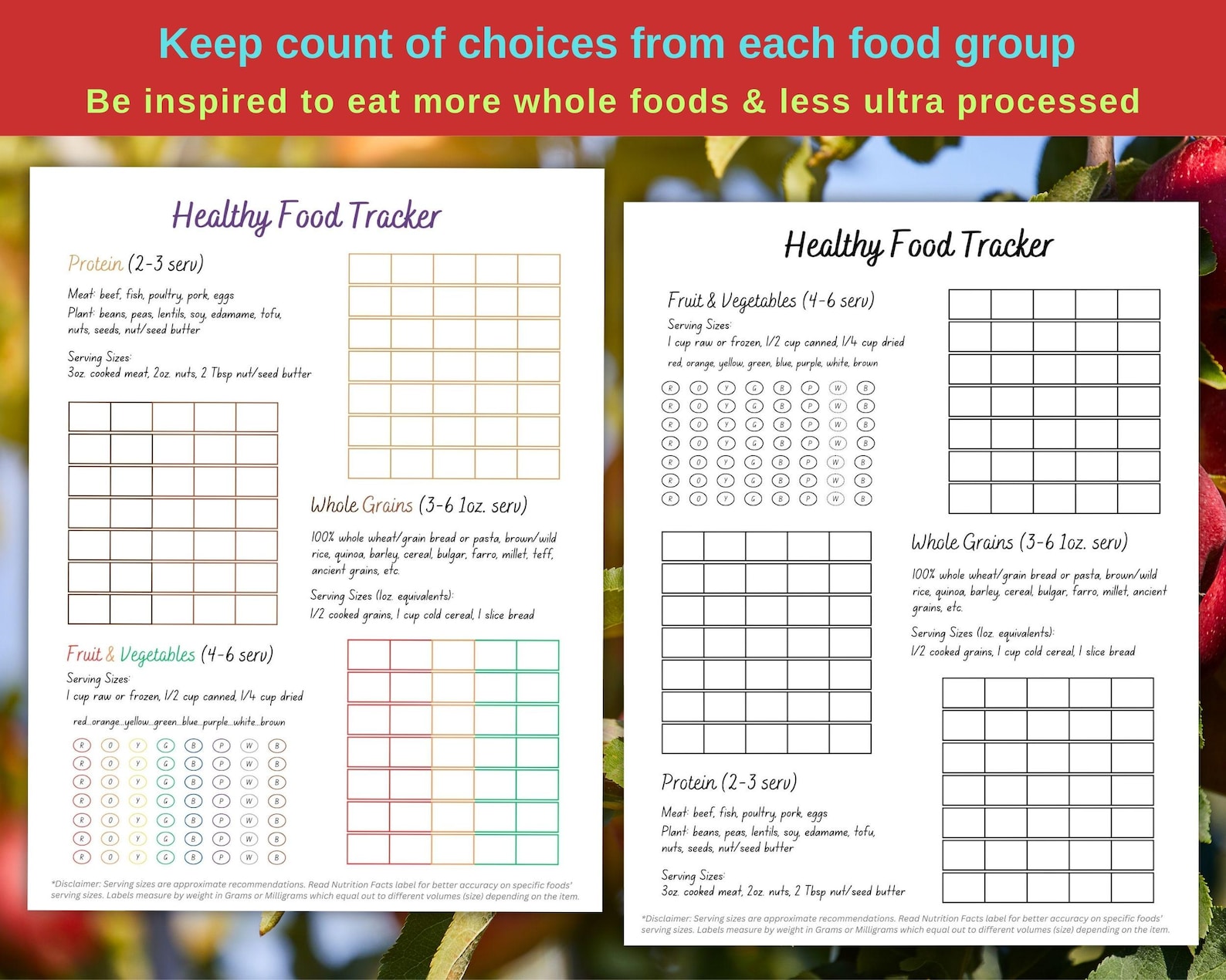 Printable Healthy Eating Tracker, Healthy Food Tracker, Food Diary ...