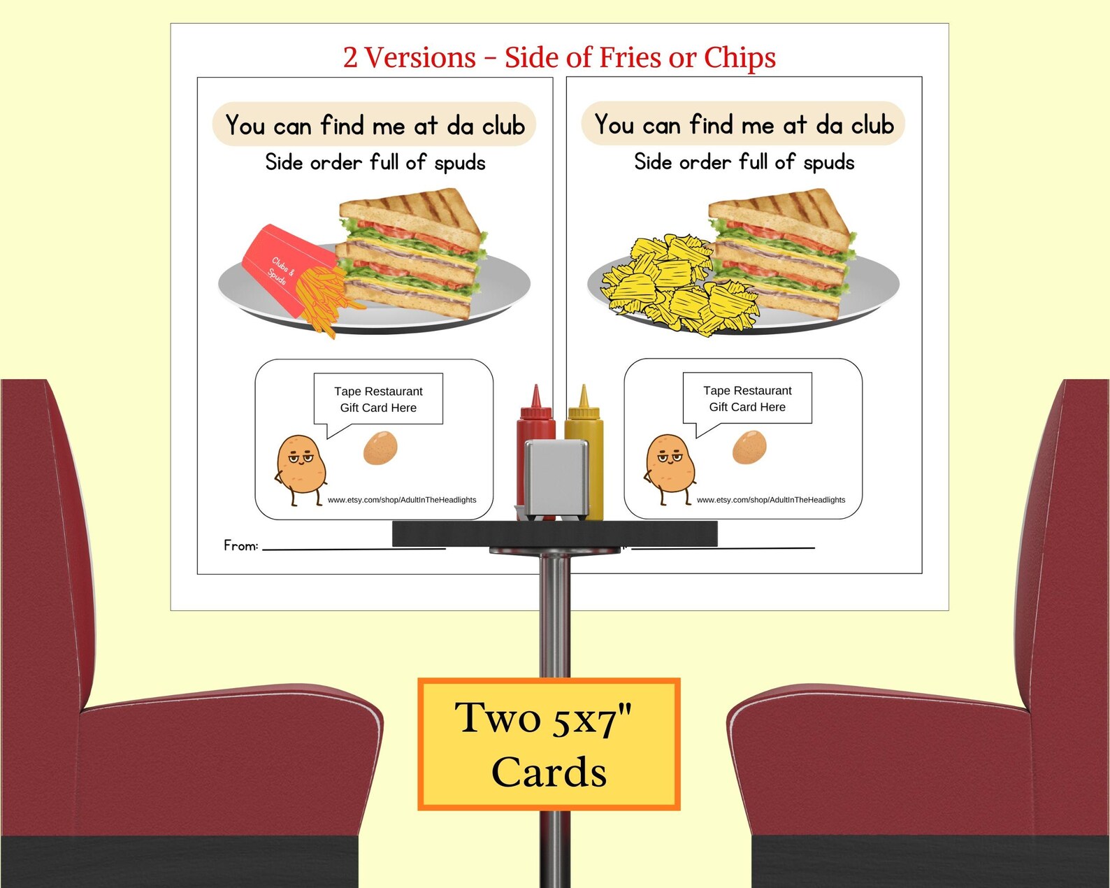 Printable Restaurant Gift Card Holder, Diner Gift Card Holder, Deli ...