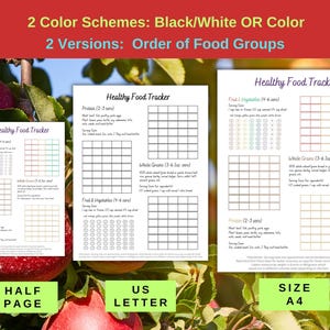 Printable Healthy Eating Tracker, Healthy Food Tracker, Food Diary ...