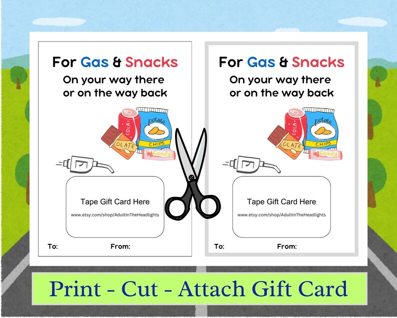 Printable Gas Station Gift Card Holder, Gas Gift Card, Gift Card Holder ...