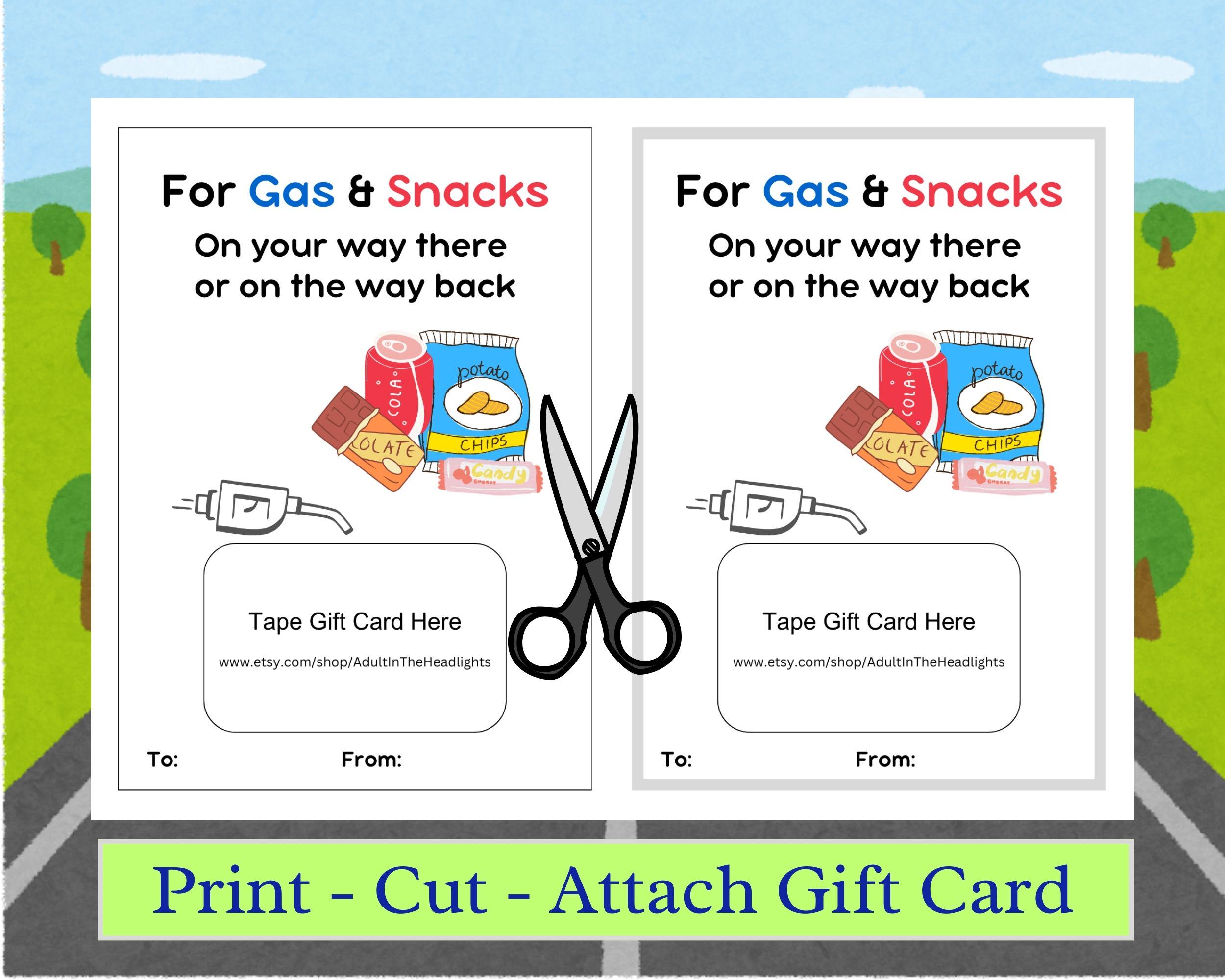 Printable Gas Station Gift Card Holder, Gas Gift Card, Gift Card Holder ...