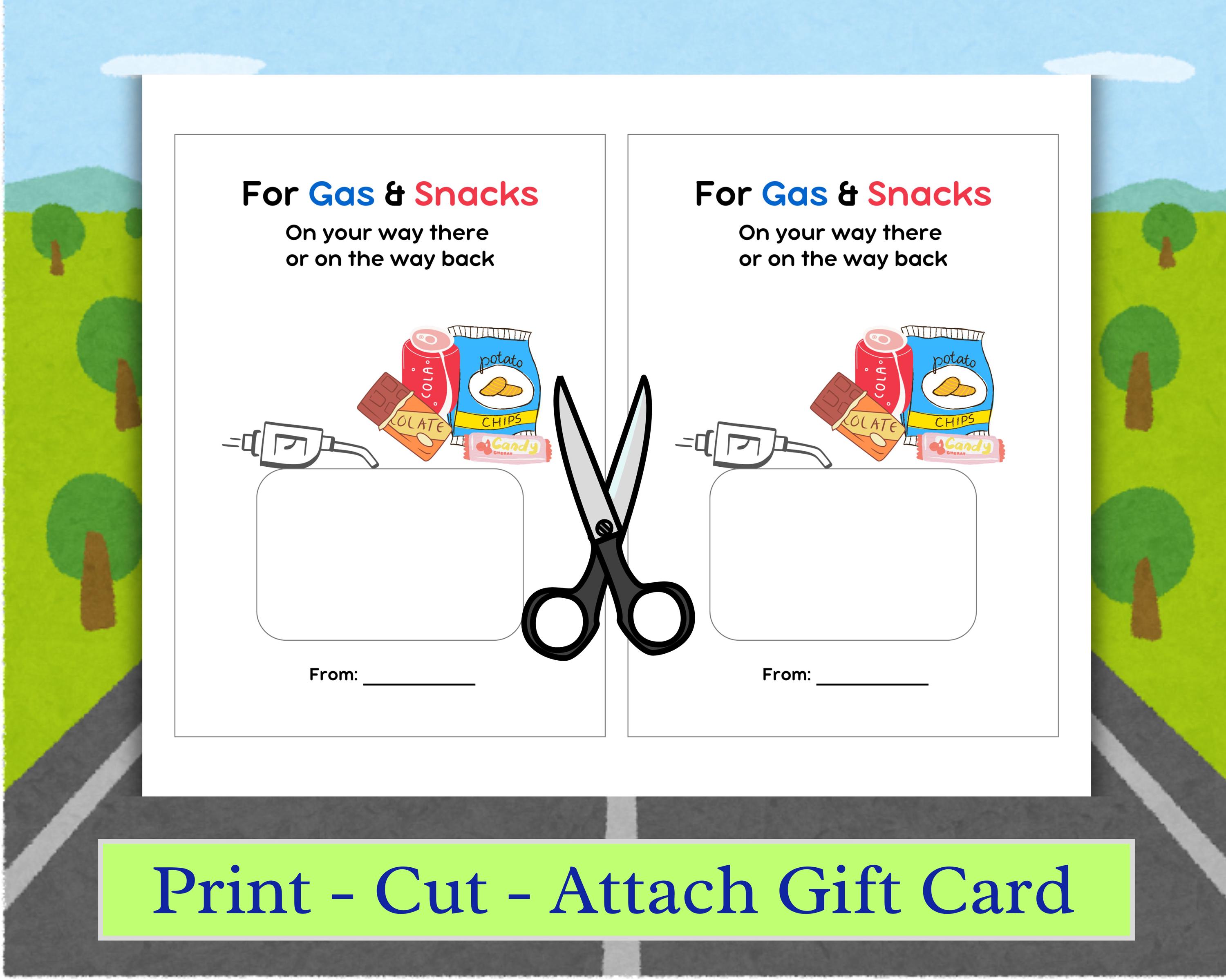 Printable Gas Station Gift Card Holder, Gas Gift Card, Gift Card Holder ...