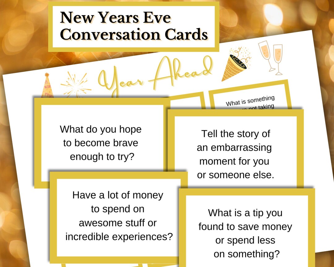 Printable New Year's Eve Conversation Cards, New Year's Eve Party ...