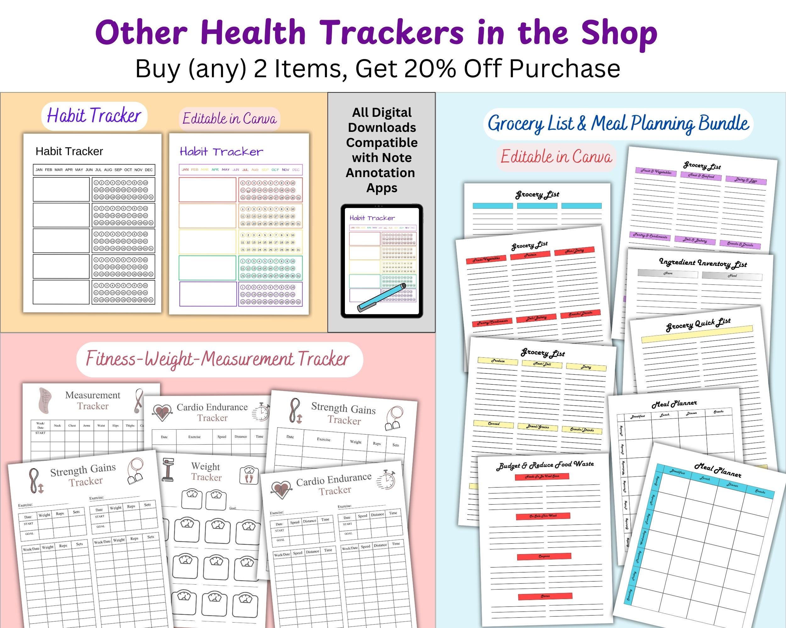 Printable Healthy Eating Tracker, Healthy Food Tracker, Food Diary ...