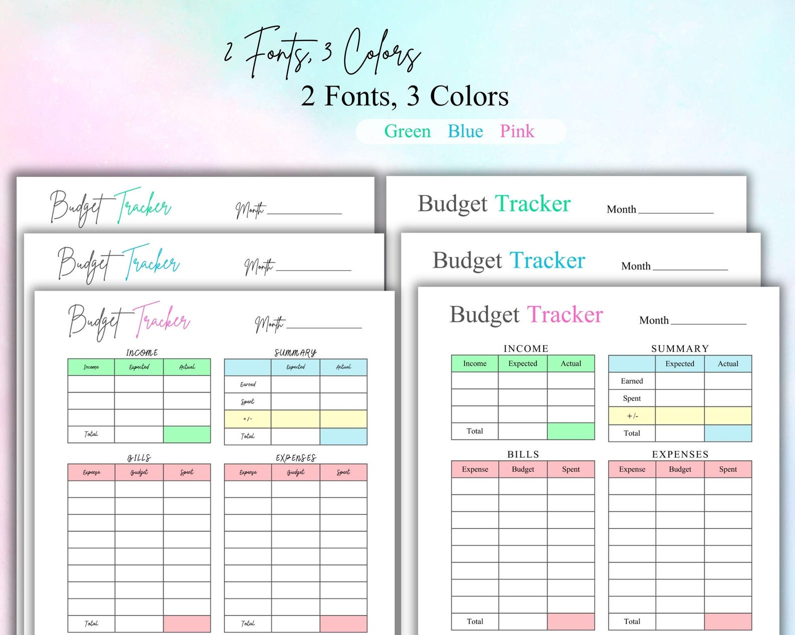 Budget Planner Printable, Monthly Budget Tracker, Budgeting Template ...