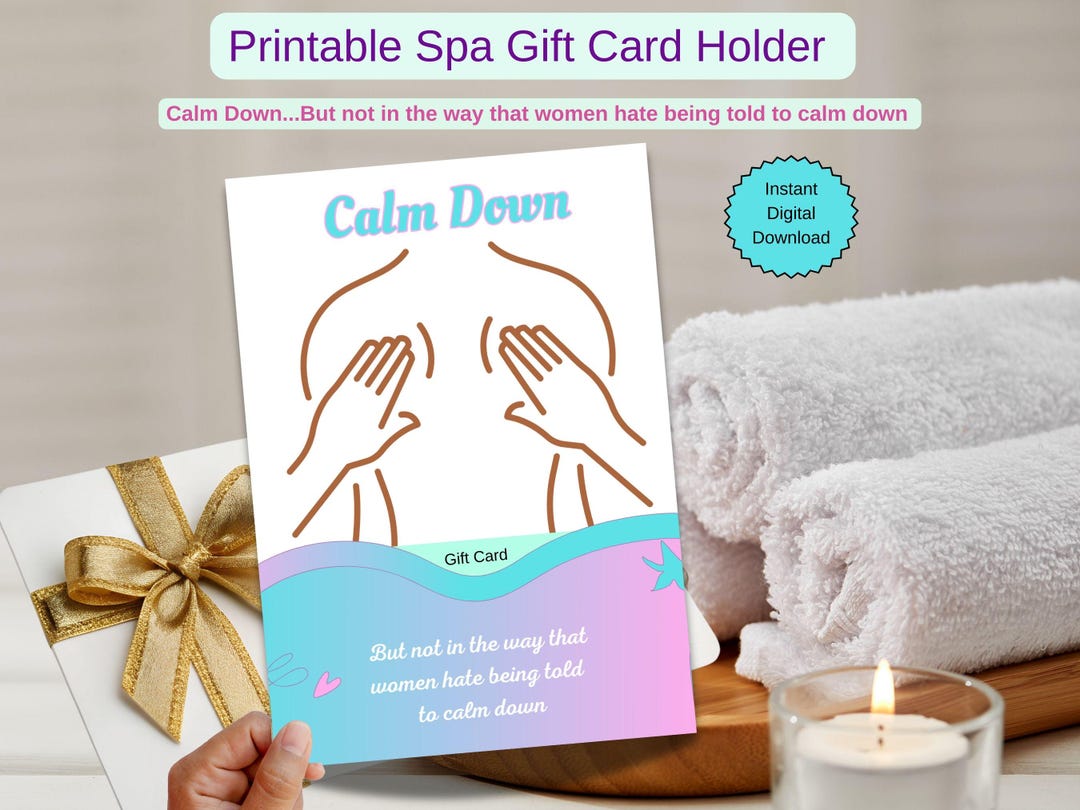 Spa Gift Card Holder Printable, Massage Gift Voucher, Funny Valentine's ...
