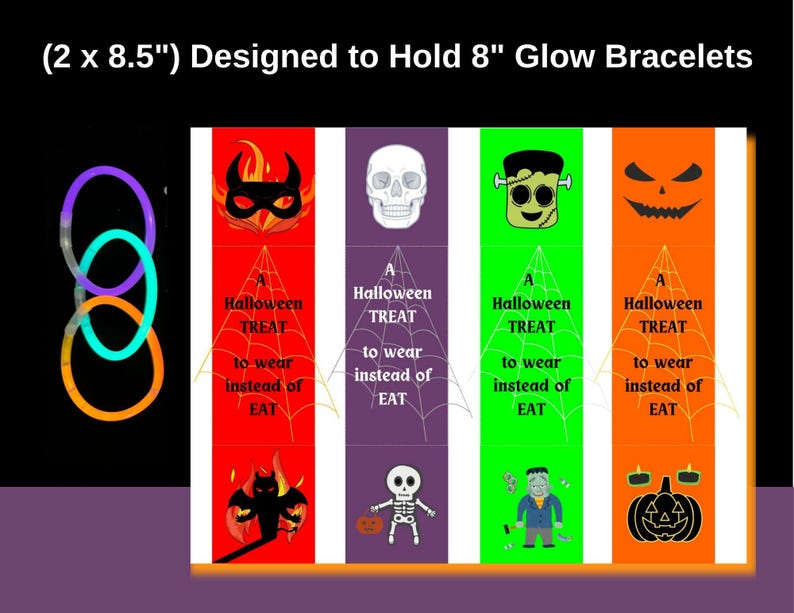 Halloween Glow Stick Tag Printable, Classroom Halloween Favor, Non ...