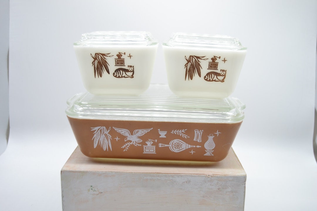 Vintage Pyrex Early American Refrigerator Dishes With Lids Set - Etsy