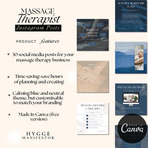 Massage Therapist Social Media Posts, Editable Massage Social Media ...