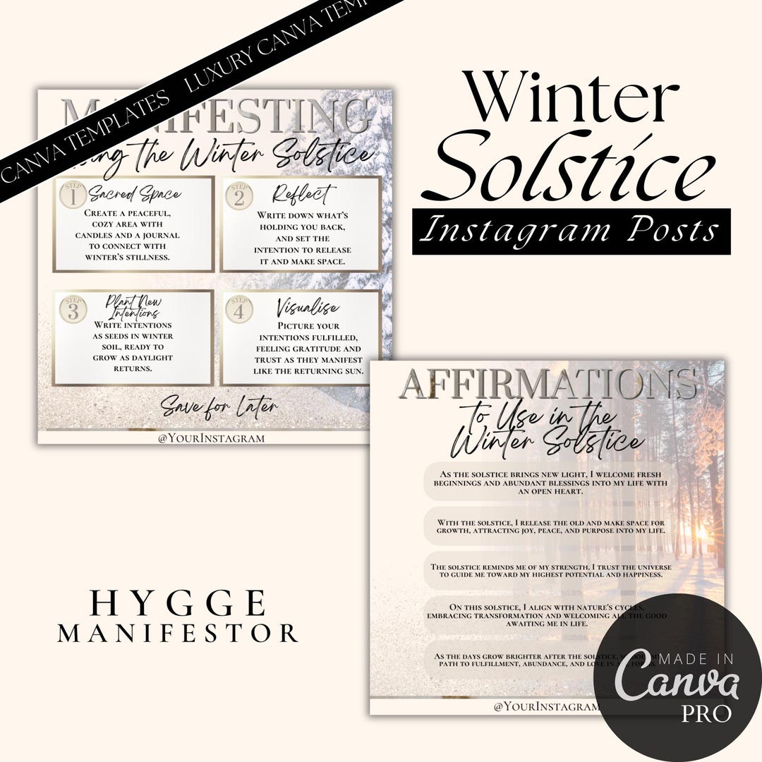 Winter Solstice Social Media Posts, Spiritual Instagram Template, Law ...
