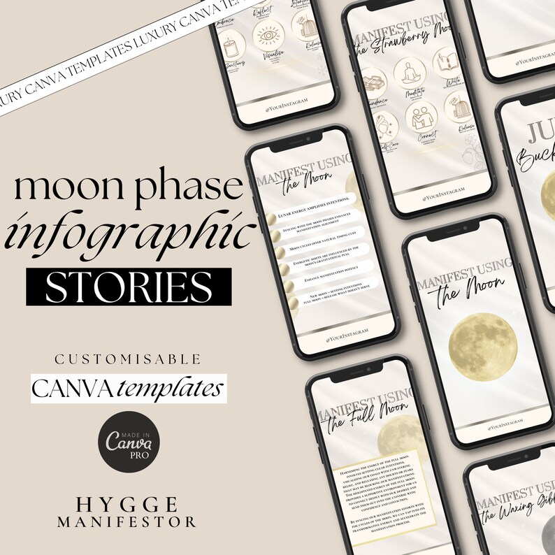 Moon Phases Instagram Story Templates: Spiritual Social Media (canva ...