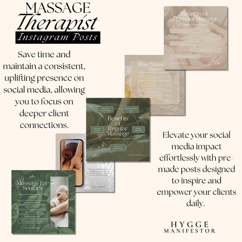 Massage Therapy Social Media Bundle | Massage Therapy Reels | Canva ...