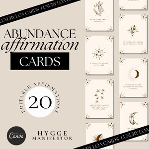 Printable Affirmation Cards for Abundance: Wealth Manifestation (canva ...