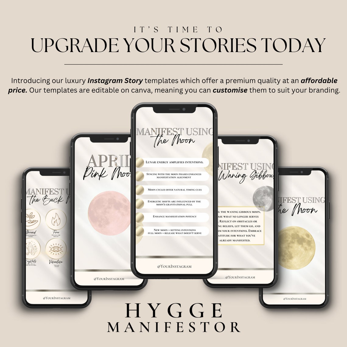 Moon Phases Instagram Story Templates: Spiritual Social Media (canva ...