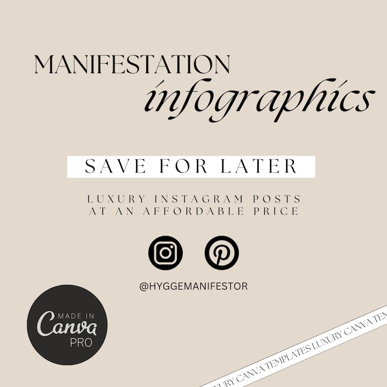 Manifestation Instagram Templates, Spiritual Social Media Posts, Law of ...