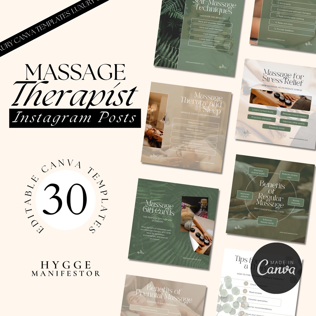 Massage Therapy Social Media, Massage Therapist Social Media Posts ...