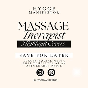 Massage Therapist Instagram Highlight Covers: Spa Branding Kit (canva ...