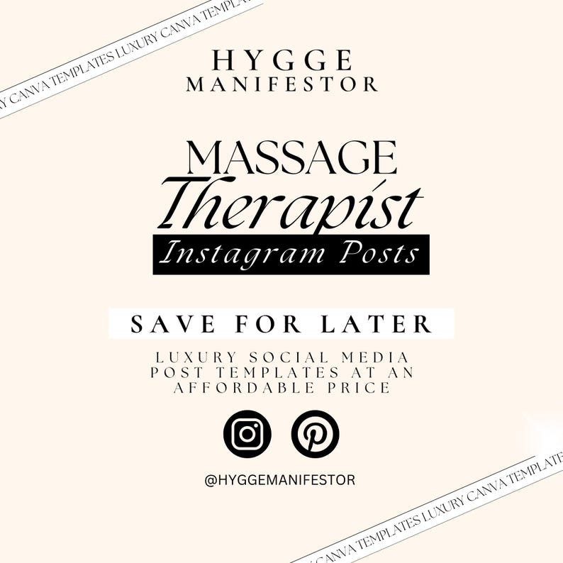 Massage Therapist Social Media Posts, Editable Massage Social Media ...