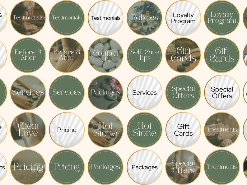 Massage Therapist Instagram Highlight Covers: Spa Branding Kit (canva ...