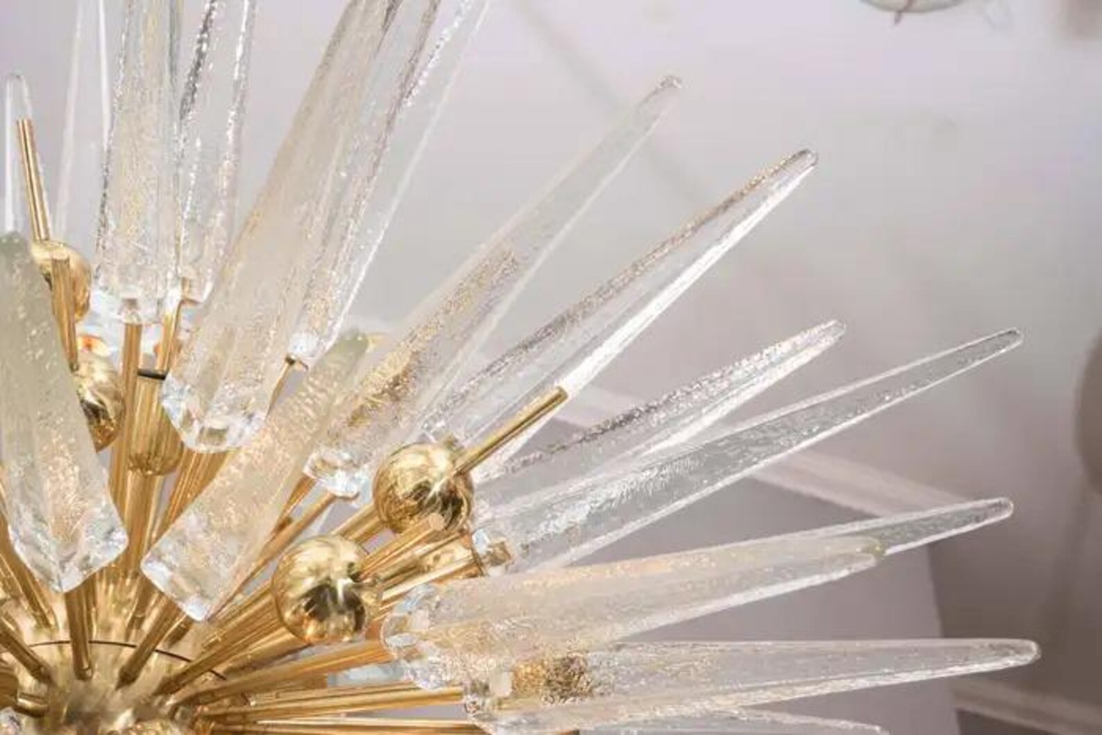 Clear Murano Glass Spike Sputnik With Interior Brass Spheres - Etsy