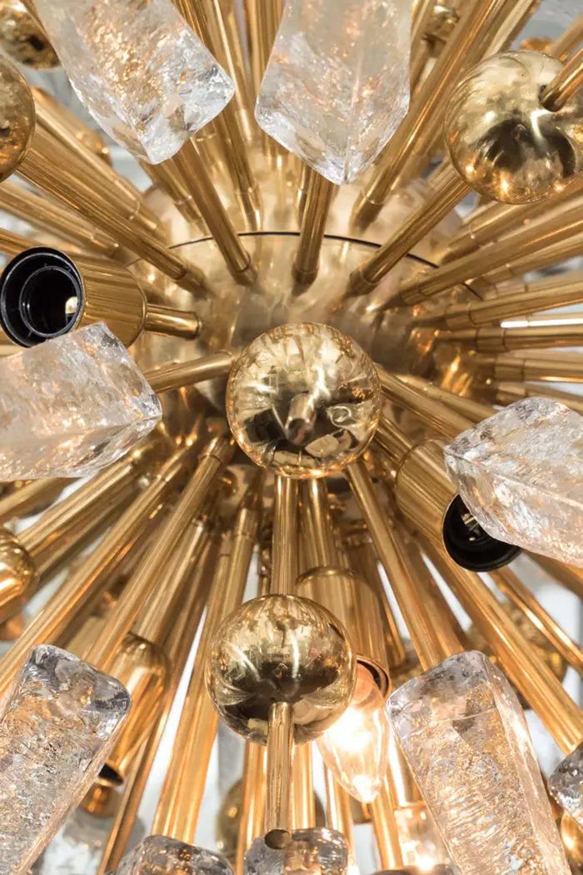 Clear Murano Glass Spike Sputnik With Interior Brass Spheres - Etsy