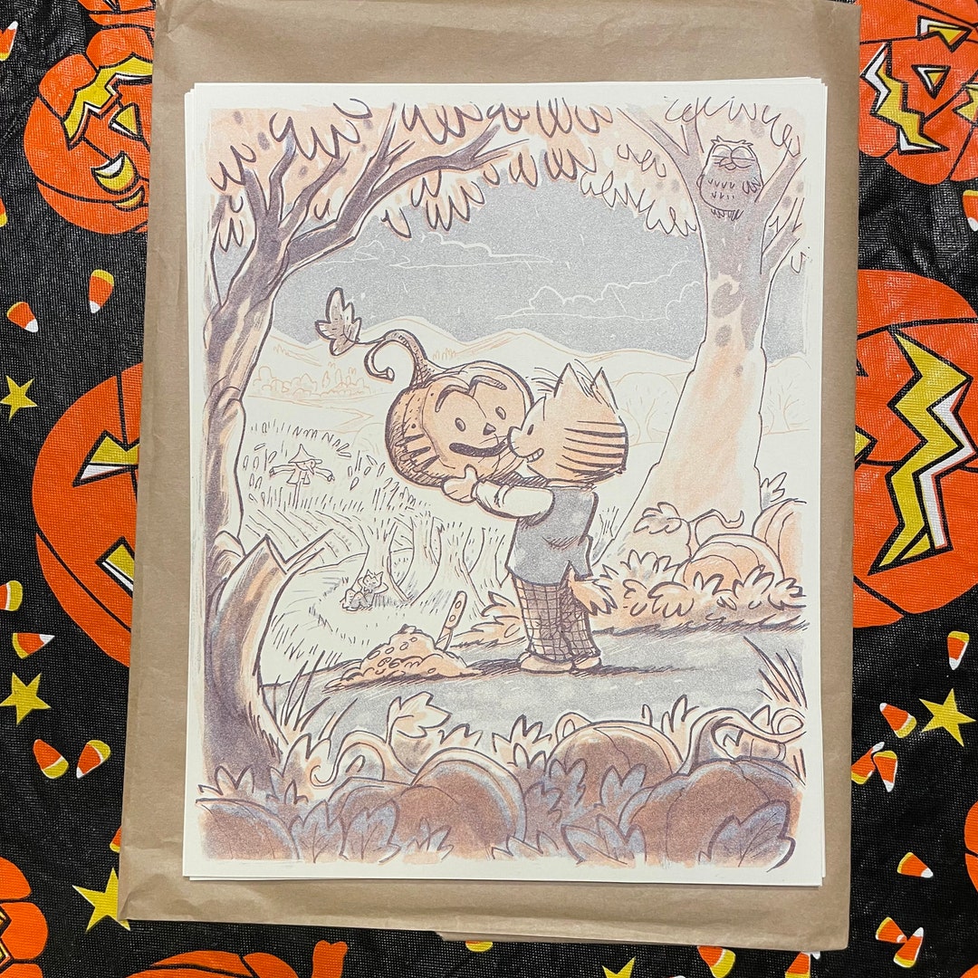 Laugh-out-loud Cats 8x10 2 Color Risograph Print - Cream Paper - Etsy