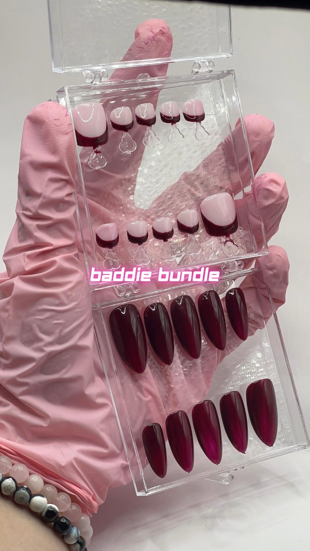 Baddie Bundle Custom Matching Finger & Toe Press on Nails | Custom, Reusable and Hand Painted ...