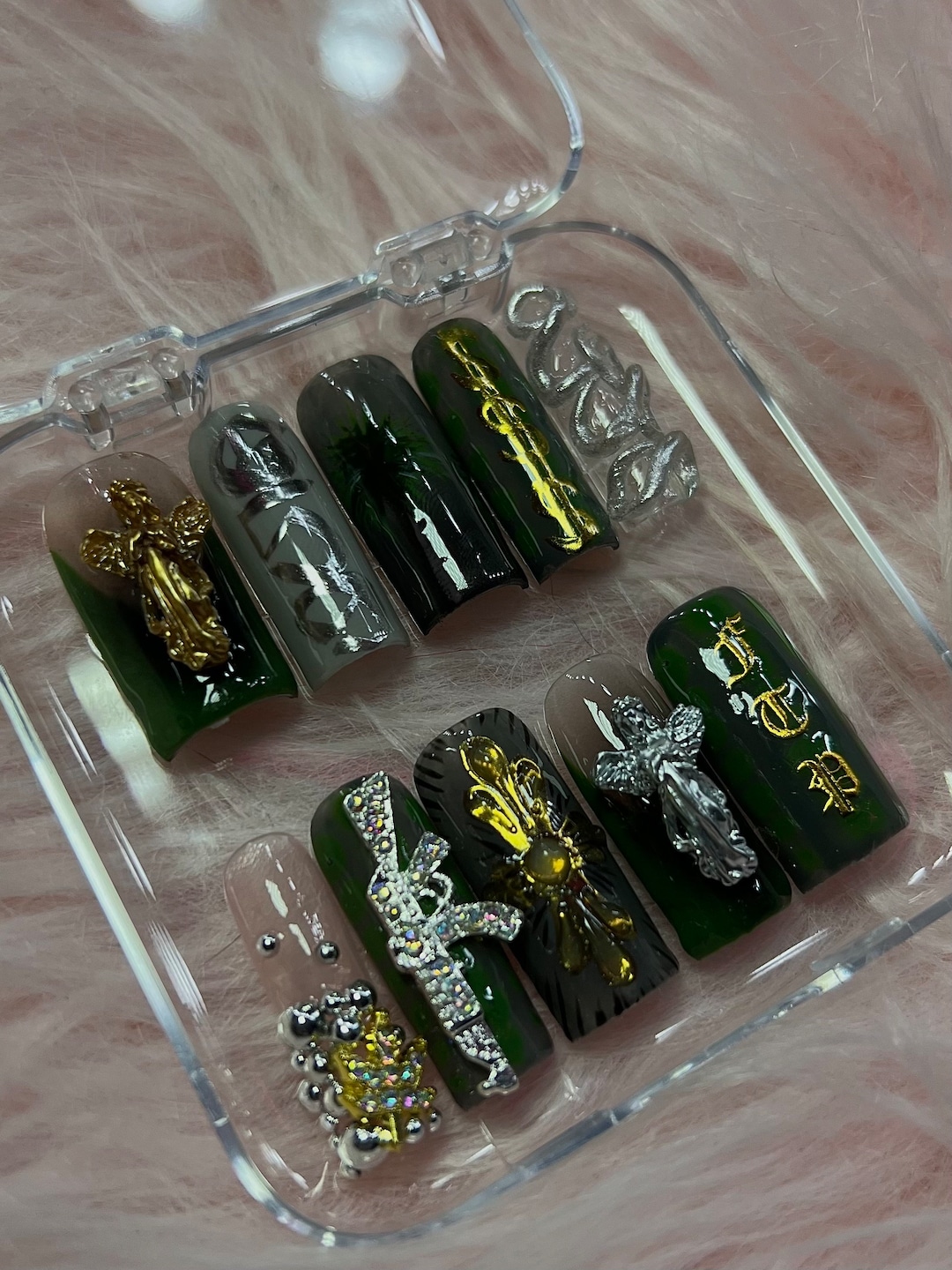 G59 Suicideboys South Side Suicide Chrome 3D Angel Cross Aura Press on ...