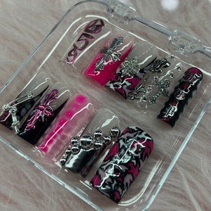 Pink G59 FTP Suicideboys Camo 3D Chrome Press on Nails | Custom ...