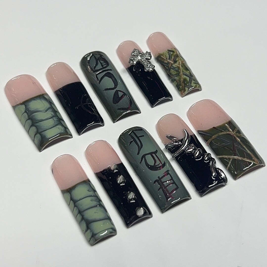 G59 Suicideboys Greyday 2025 FTP Camo Barbed Wire Spike Croc Press on ...