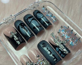 G59 Suicideboys Greyday Red Chrome Ruby Da Cherry Press on Nails Custom ...