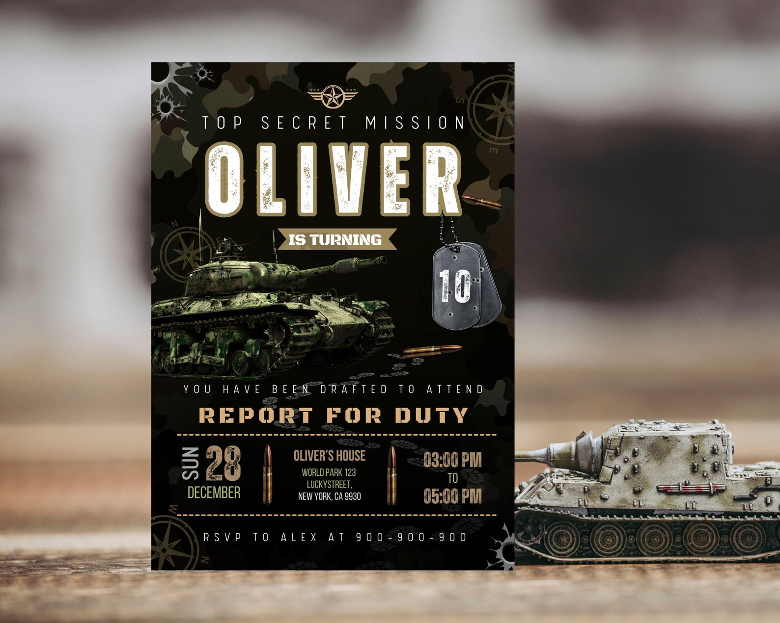 Military Party Invitations, Army Birthday Invitation, Military Invite ...