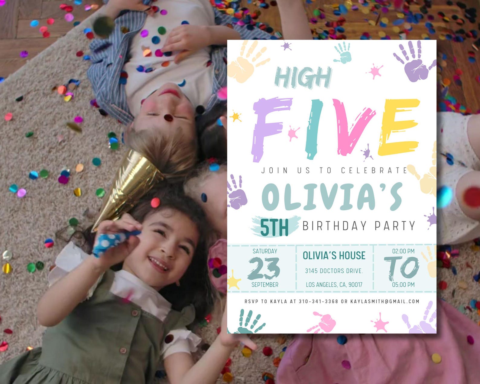 High Five Birthday Invitation, Editable Hi Five Invite Template, Boys ...