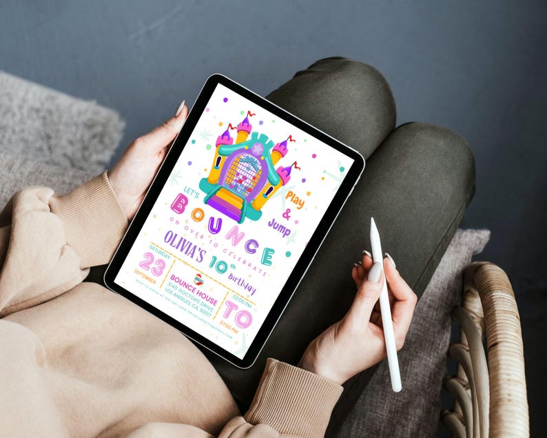 Bounce House Birthday Invitation, Canva Template (digital Download) - Etsy