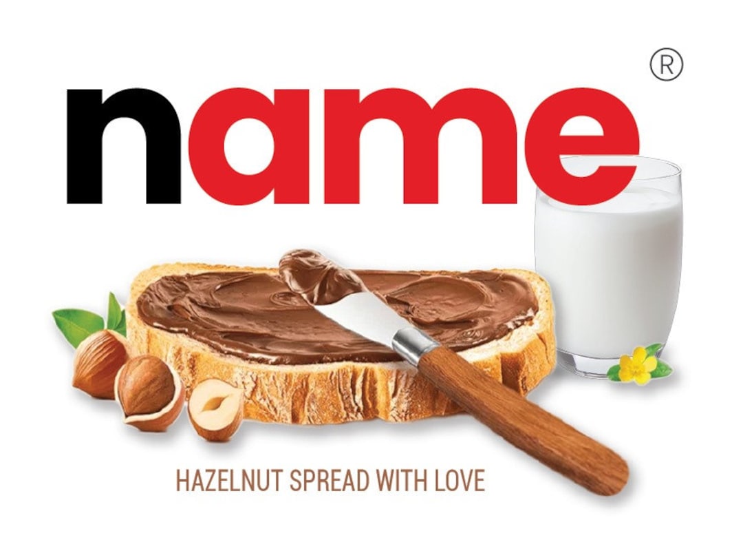 Personalized Nutella Jar Label Printable Digital Nutella Label File ...