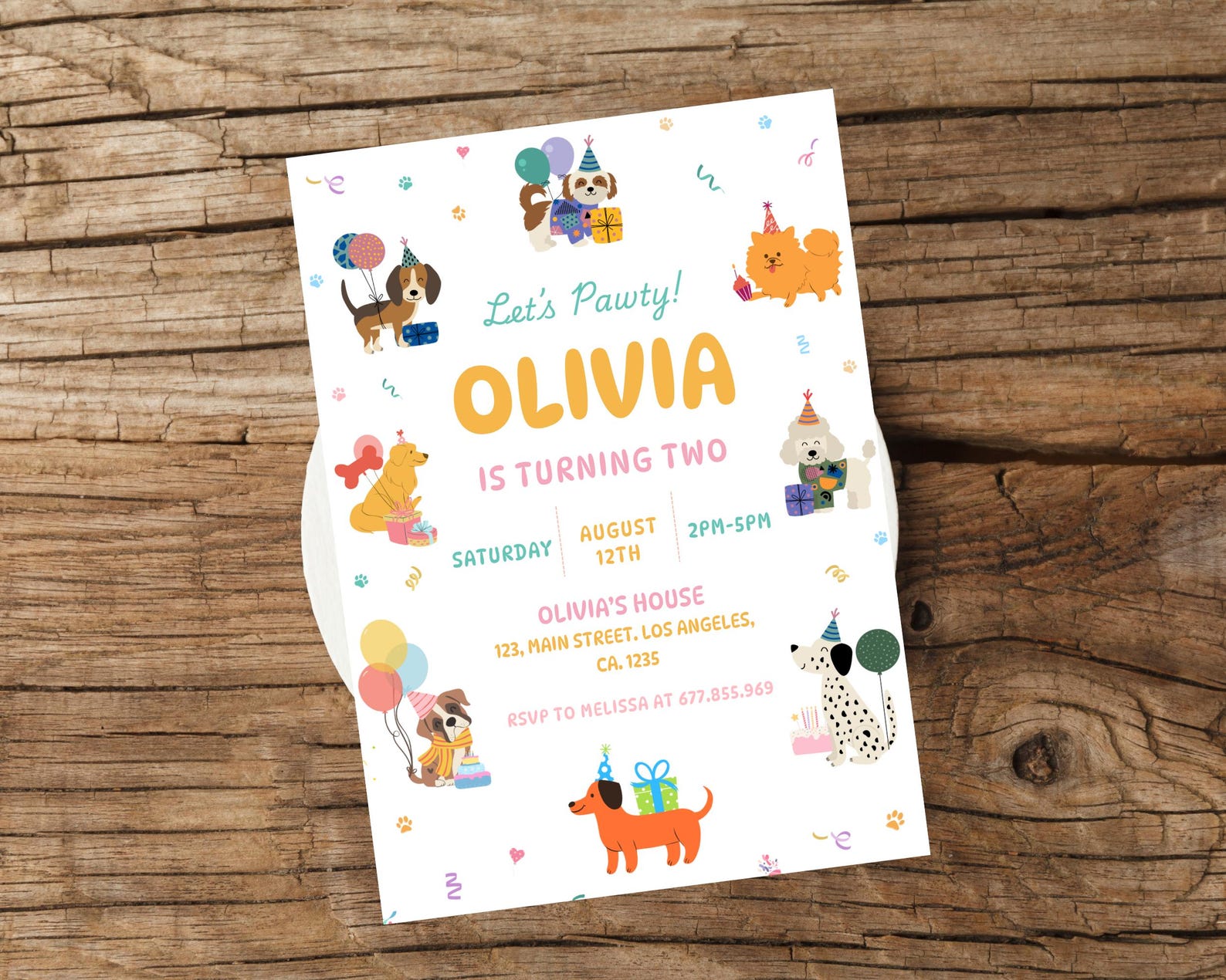 Editable Dog Birthday Invitation, Puppy Pawty Invitation, Dog Theme ...