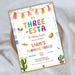 Three-esta Fiesta Birthday Invitation, Editable Third Birthday ...