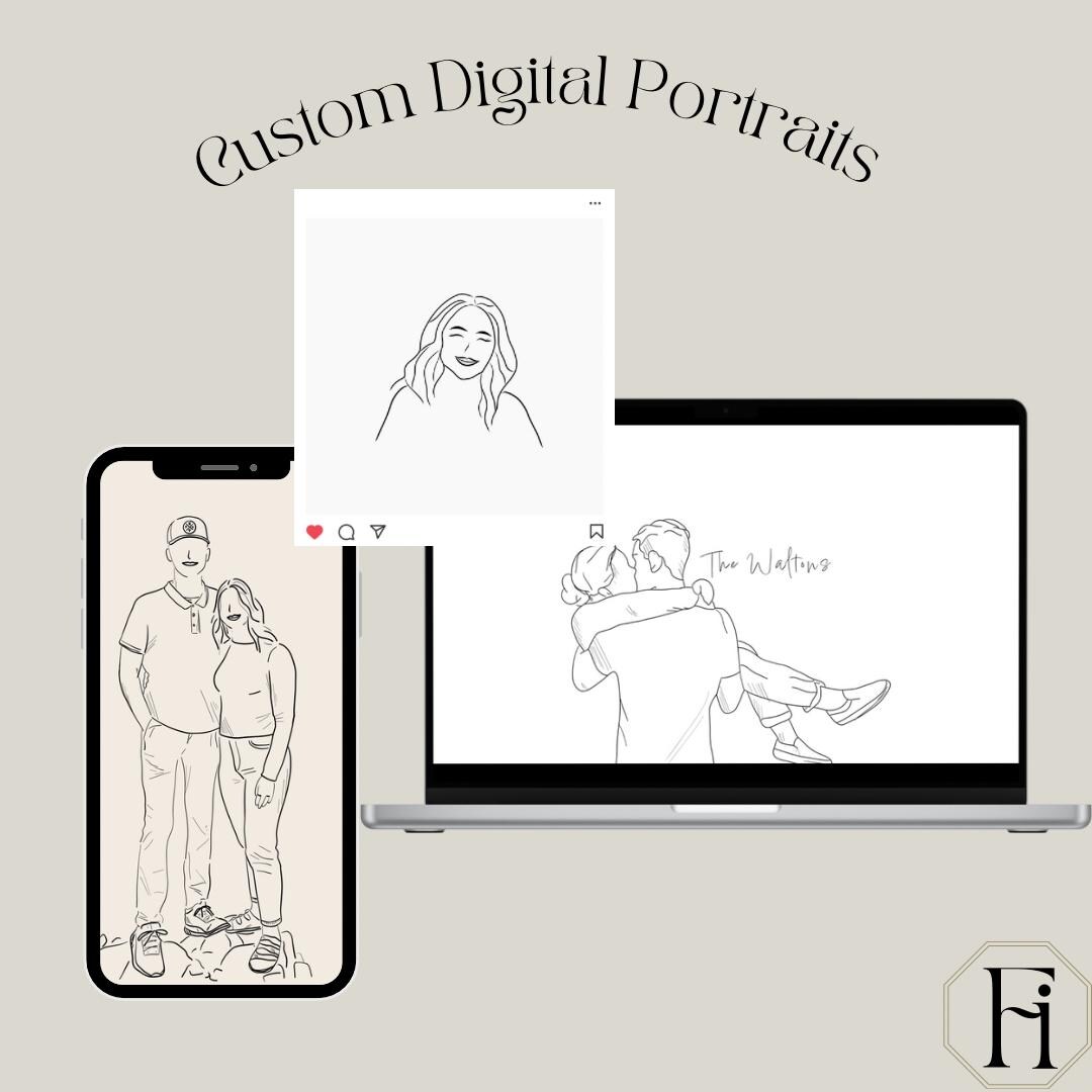 Custom Digital Portrait - Personalized Illustration From Your Photo - Etsy