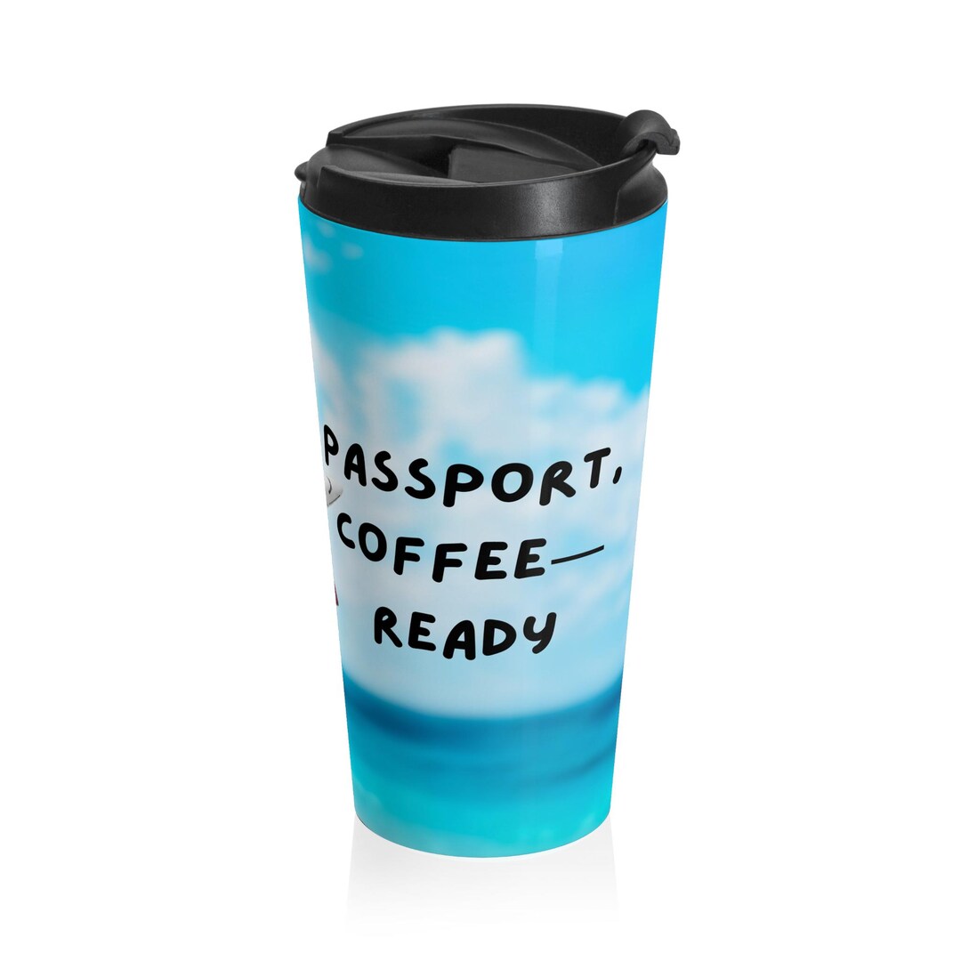 Travel Mug With Beach Design, Perfect for Adventurers, Coffee Lovers ...