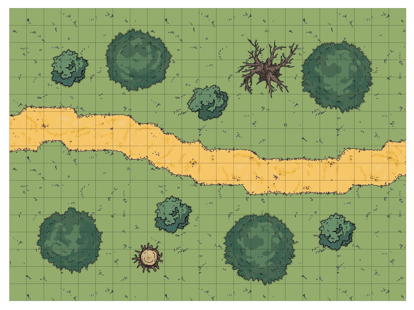 Basic Terrain 1 X 1 Inch Gridded Battle Maps (various Sizes) - Etsy