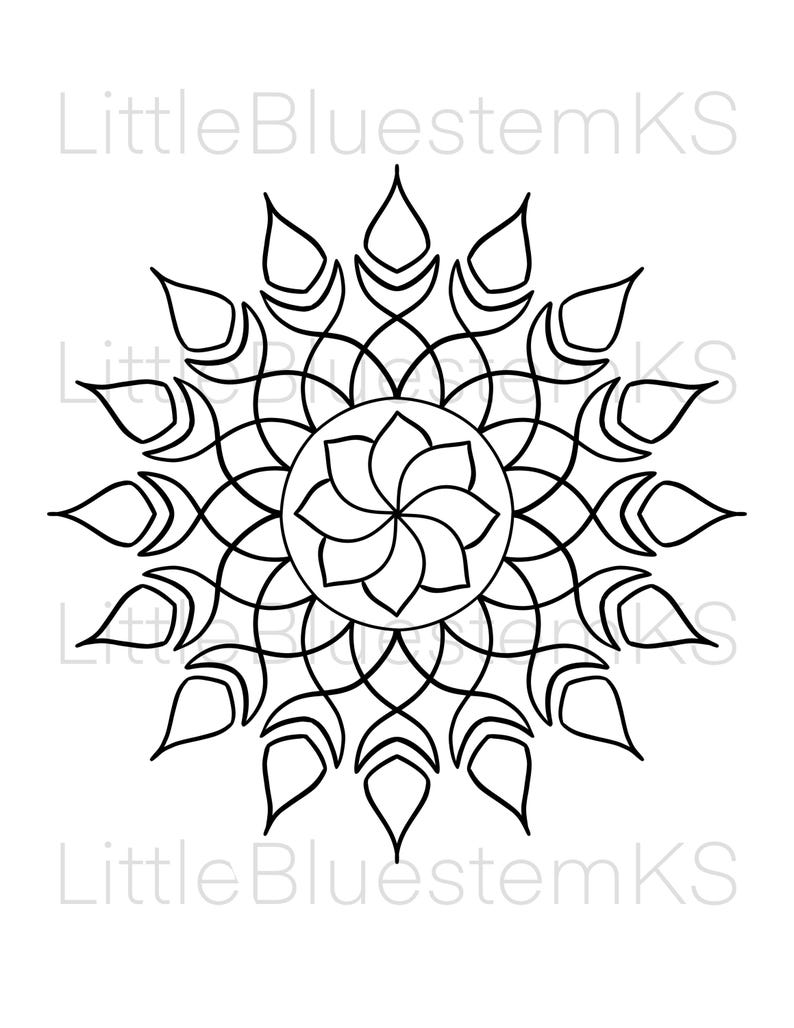 Easy Mandalas - Coloring Pages for Kids (30 Page PDF) Instant Download ...