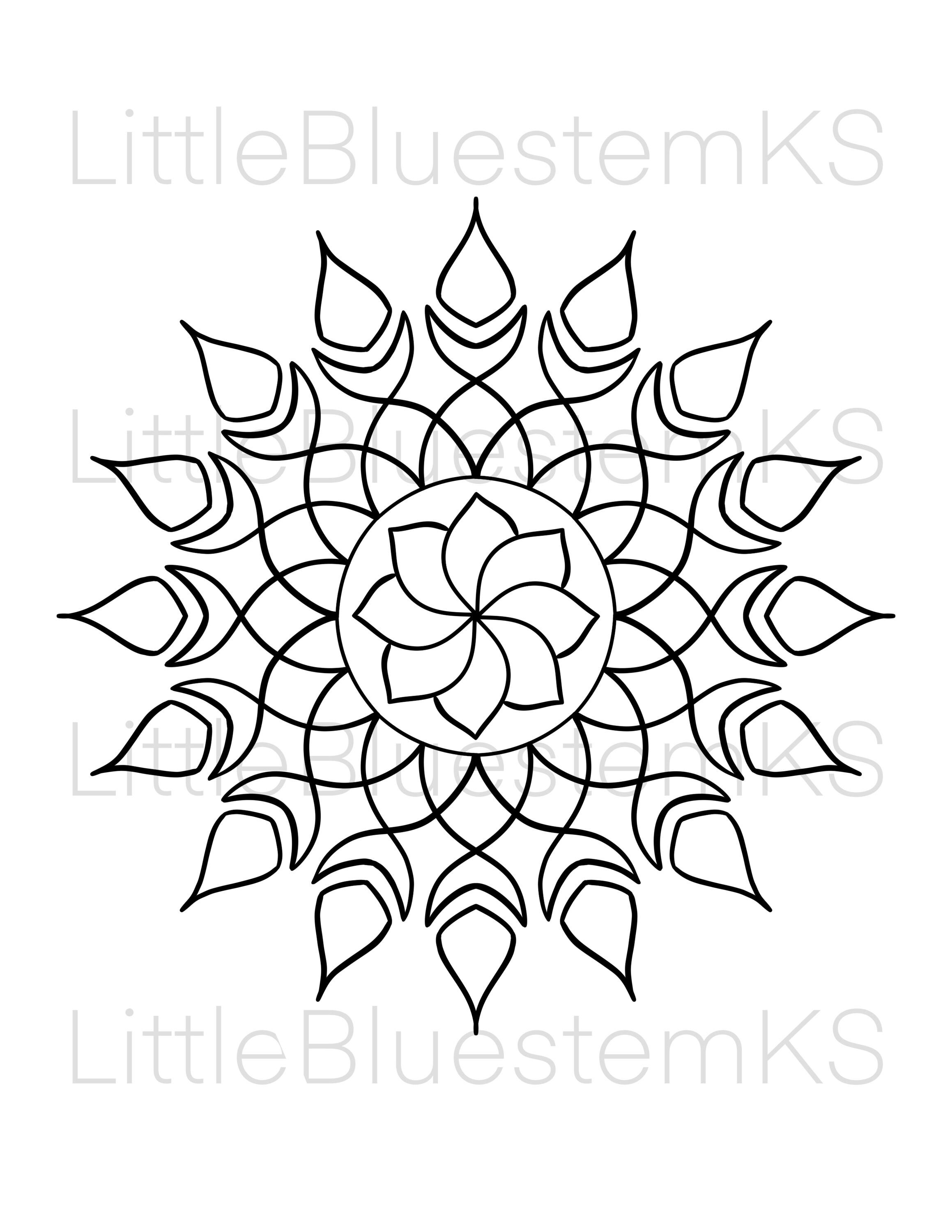 Easy Mandalas - Coloring Pages for Kids (30 Page PDF) Instant Download ...