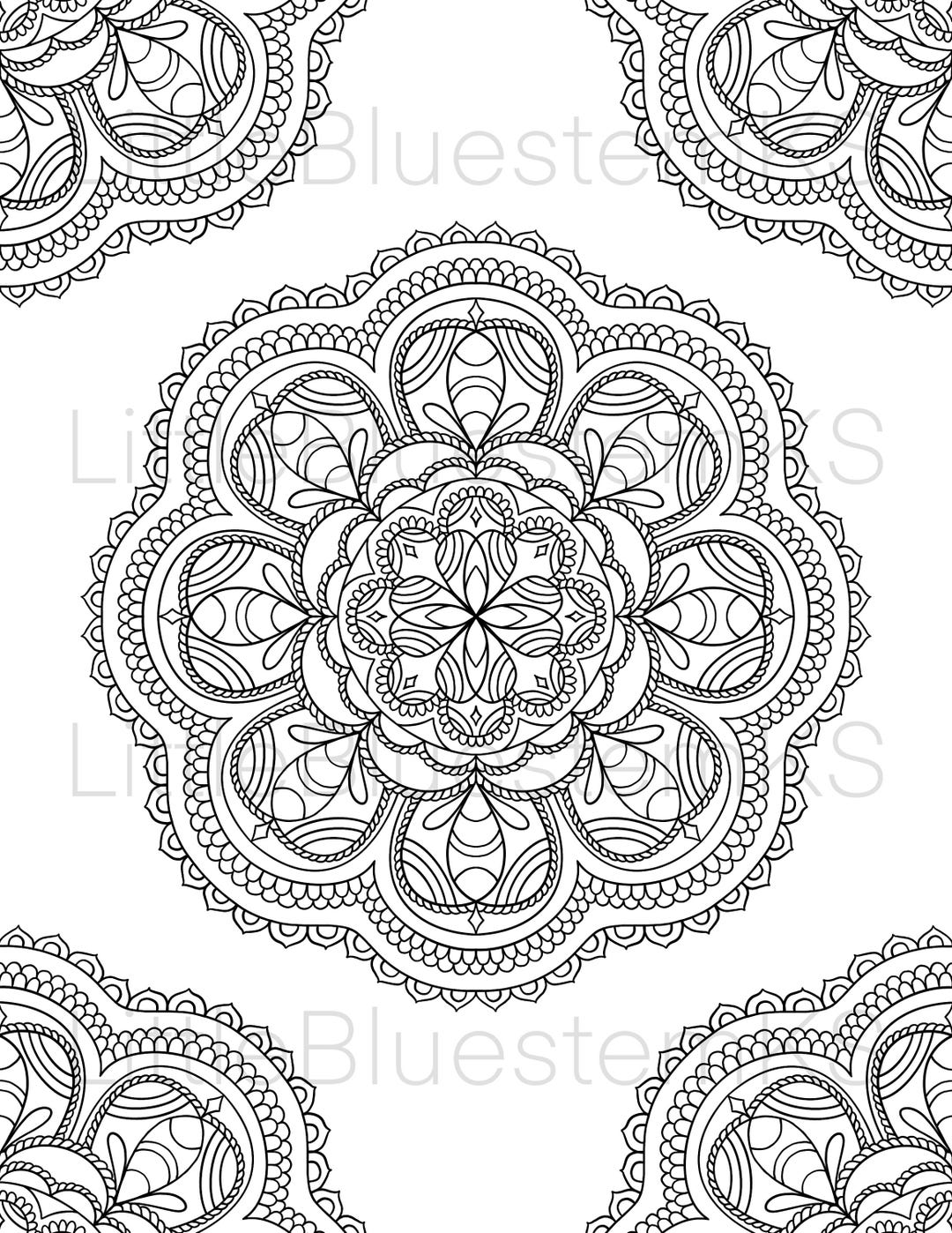Mandala Coloring Page Printable Instant Download design I - Etsy