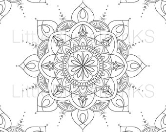 Mandala Coloring Page Printable Instant Download design J - Etsy