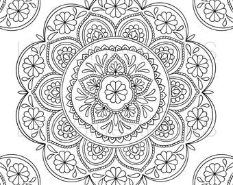 Mandala Coloring Page Printable Instant Download (design P) - Etsy