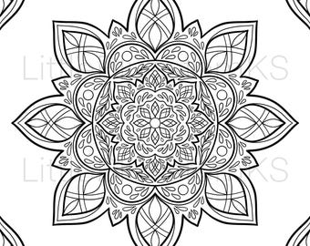 Mandala Coloring Page Printable Instant Download design K - Etsy