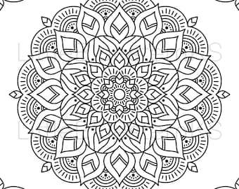 Mandala Coloring Page Printable Instant Download (design K) - Etsy
